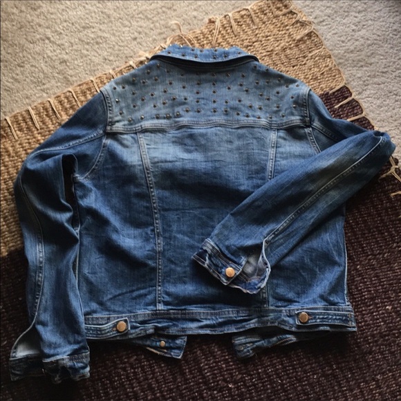 Zara | Jackets & Coats | Zara Stud Spiked Denim Jacket | Poshmark